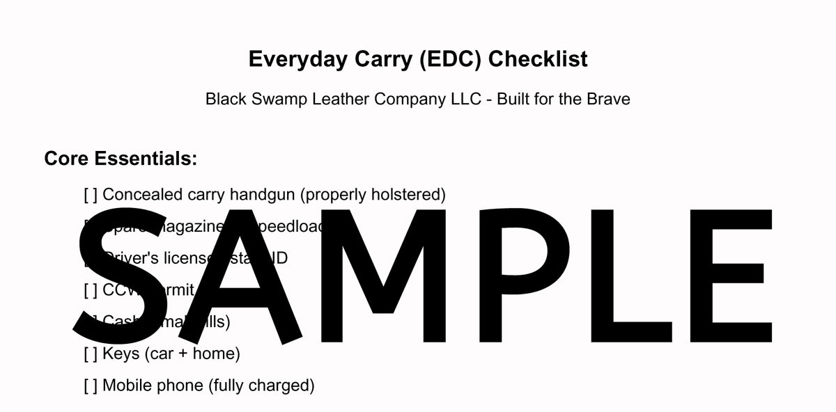 Everyday Carry (EDC) Checklist – Black Swamp Leather Company LLC