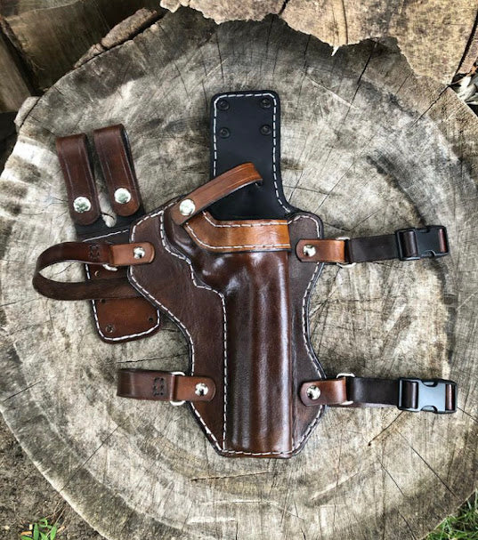 Drop Leg Holster With Snap Strap – Black Swamp Leather Company LLC